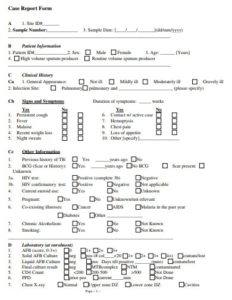 Case Report Form Template (3) - TEMPLATES EXAMPLE | TEMPLATES EXAMPLE