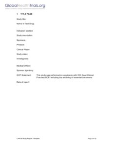 Clinical Trial Report Template (1) - TEMPLATES EXAMPLE | TEMPLATES EXAMPLE