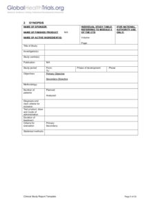 Clinical Trial Report Template (4) - TEMPLATES EXAMPLE | TEMPLATES EXAMPLE