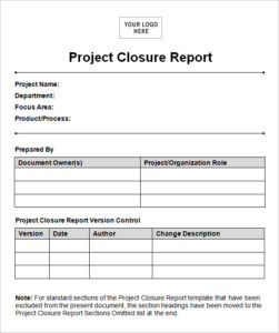 Closure Report Template (1) - TEMPLATES EXAMPLE | TEMPLATES EXAMPLE