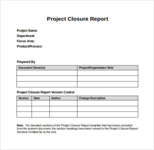 Closure Report Template (7) - TEMPLATES EXAMPLE | TEMPLATES EXAMPLE