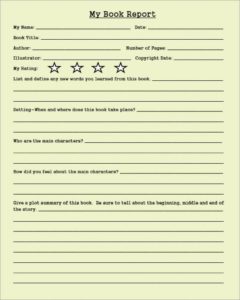 College Book Report Template (9) - TEMPLATES EXAMPLE | TEMPLATES EXAMPLE