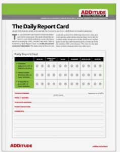 Daily Report Card Template For Adhd (7) - TEMPLATES EXAMPLE | TEMPLATES ...