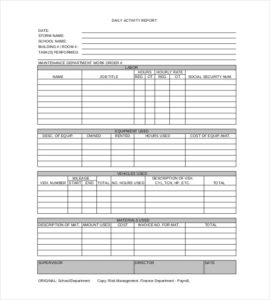 Daily Report Sheet Template (2) - TEMPLATES EXAMPLE | TEMPLATES EXAMPLE