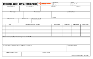 Deviation Report Template (1) - TEMPLATES EXAMPLE | TEMPLATES EXAMPLE
