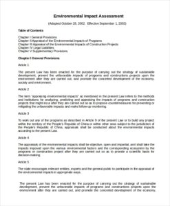 Environmental Impact Report Template (1) - TEMPLATES EXAMPLE ...