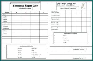 Homeschool Middle School Report Card Template (1) - TEMPLATES EXAMPLE ...