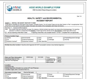 Hse Report Template - TEMPLATES EXAMPLE | TEMPLATES EXAMPLE