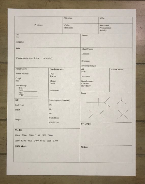 Icu Report Sheet Template Free