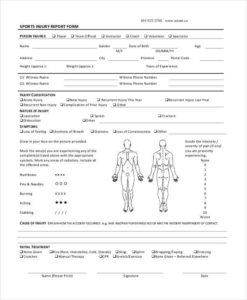 Injury Report Form Template (2) - TEMPLATES EXAMPLE | TEMPLATES EXAMPLE
