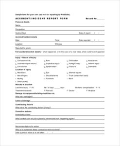 Injury Report Form Template (3) - TEMPLATES EXAMPLE | TEMPLATES EXAMPLE