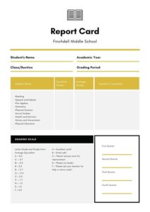 Middle School Report Card Template (4) - TEMPLATES EXAMPLE | TEMPLATES ...