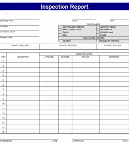 Part Inspection Report Template (1) - TEMPLATES EXAMPLE | TEMPLATES EXAMPLE