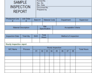 Part Inspection Report Template (5) - TEMPLATES EXAMPLE | TEMPLATES EXAMPLE