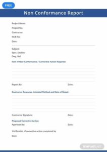 Quality Non Conformance Report Template (7) - TEMPLATES EXAMPLE ...