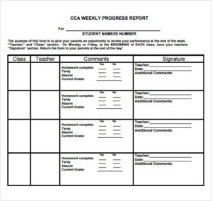 School Progress Report Template (1) - TEMPLATES EXAMPLE | TEMPLATES EXAMPLE