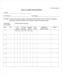School Progress Report Template (7) - TEMPLATES EXAMPLE | TEMPLATES EXAMPLE