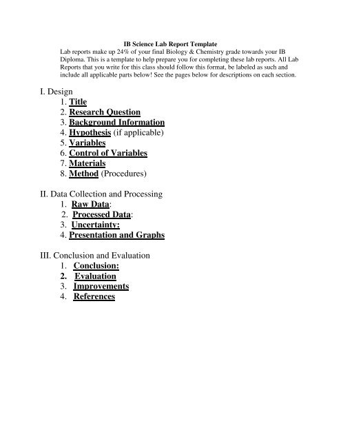 Science Experiment Report Template TEMPLATES EXAMPLE