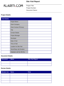 Site Visit Report Template (2) - TEMPLATES EXAMPLE | TEMPLATES EXAMPLE