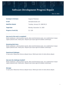 Software Development Status Report Template (1) - TEMPLATES EXAMPLE ...