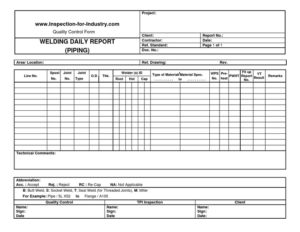 Welding Inspection Report Template (7) - TEMPLATES EXAMPLE | TEMPLATES ...