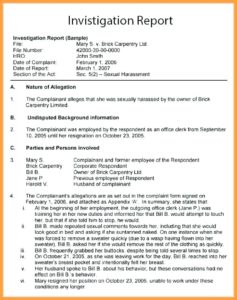 Workplace Investigation Report Template (5) - TEMPLATES EXAMPLE ...
