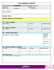 8D Report Template - TEMPLATES EXAMPLE | TEMPLATES EXAMPLE