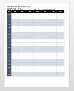 Blank Monthly Work Schedule Template - TEMPLATES EXAMPLE | TEMPLATES ...