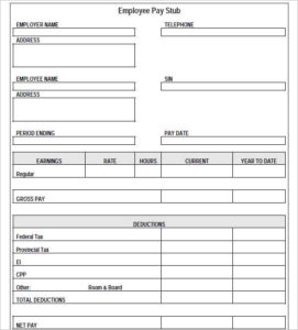 Blank Pay Stubs Template (2) - TEMPLATES EXAMPLE | TEMPLATES EXAMPLE