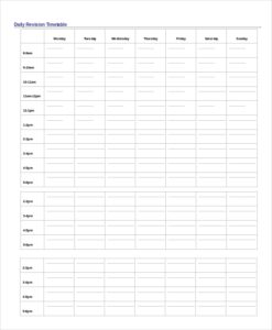Blank Revision Timetable Template (1) - TEMPLATES EXAMPLE | TEMPLATES ...