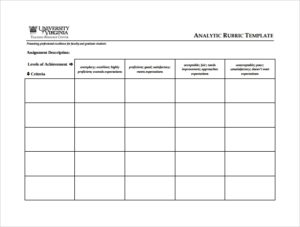 Blank Rubric Template (1) - TEMPLATES EXAMPLE | TEMPLATES EXAMPLE