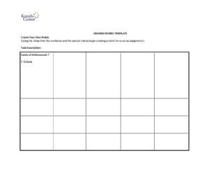 Blank Rubric Template (1) - TEMPLATES EXAMPLE | TEMPLATES EXAMPLE