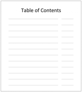 Blank Table Of Contents Template (4) - TEMPLATES EXAMPLE | TEMPLATES ...