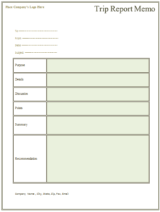 Business Trip Report Template (1) - TEMPLATES EXAMPLE | TEMPLATES EXAMPLE