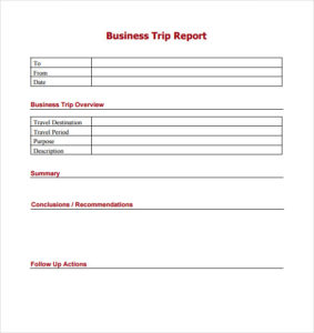 Business Trip Report Template (5) - TEMPLATES EXAMPLE | TEMPLATES EXAMPLE