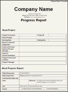 Company Progress Report Template (1) - TEMPLATES EXAMPLE | TEMPLATES ...