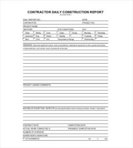 Construction Deficiency Report Template (5) - TEMPLATES EXAMPLE ...