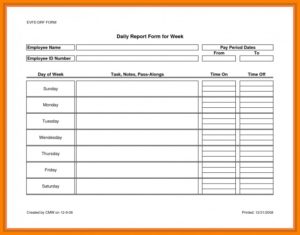 Daily Work Report Template (2) - TEMPLATES EXAMPLE | TEMPLATES EXAMPLE