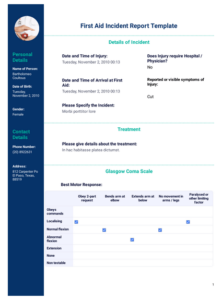 First Aid Incident Report Form Template (1) - TEMPLATES EXAMPLE ...