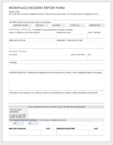 First Aid Incident Report Form Template - TEMPLATES EXAMPLE | TEMPLATES ...