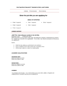 Free Blank Cv Template Download (1) - TEMPLATES EXAMPLE | TEMPLATES EXAMPLE