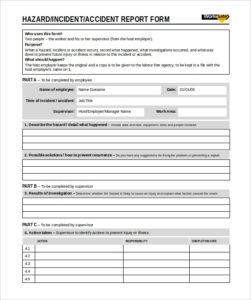 Hazard Incident Report Form Template - TEMPLATES EXAMPLE | TEMPLATES ...