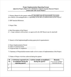 Implementation Report Template (5) - TEMPLATES EXAMPLE | TEMPLATES EXAMPLE