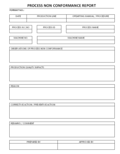 Non Conformance Report Template - TEMPLATES EXAMPLE | TEMPLATES EXAMPLE