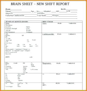 Nursing Assistant Report Sheet Templates (6) - TEMPLATES EXAMPLE ...
