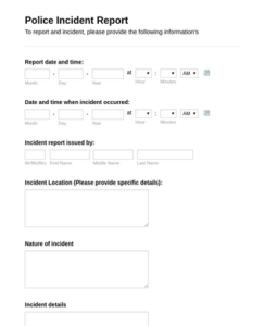 Police Incident Report Template (1) - TEMPLATES EXAMPLE | TEMPLATES EXAMPLE