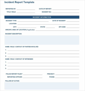 Police Incident Report Template (2) - TEMPLATES EXAMPLE | TEMPLATES EXAMPLE
