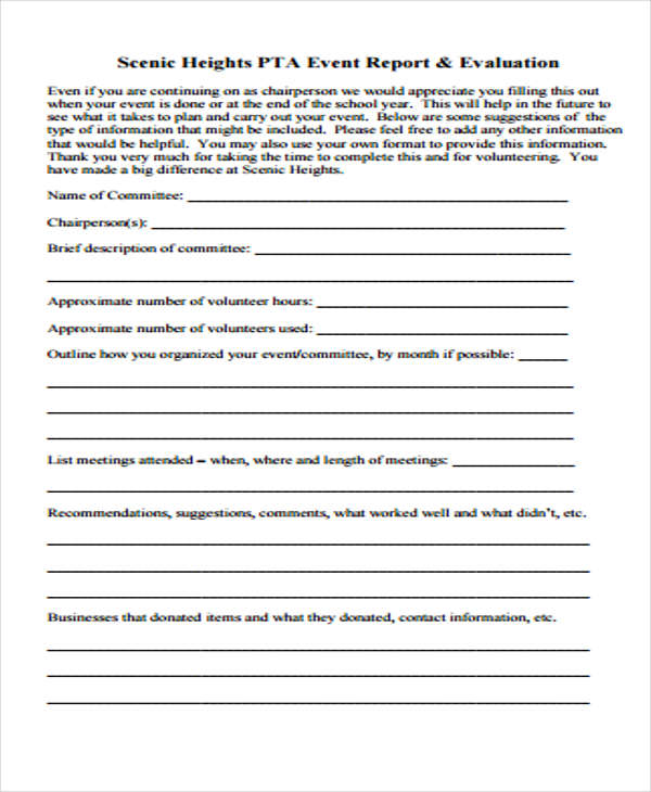 Post Event Evaluation Report Template 2 TEMPLATES EXAMPLE Post Event Evaluation Report Template 2 TEMPLATES EXAMPLE