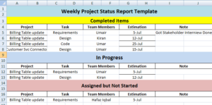 Project Weekly Status Report Template Excel (4) - TEMPLATES EXAMPLE ...