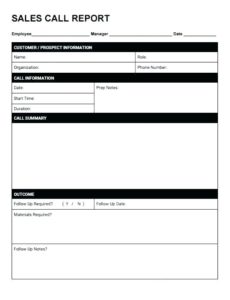 Sales Rep Call Report Template (6) - TEMPLATES EXAMPLE | TEMPLATES EXAMPLE